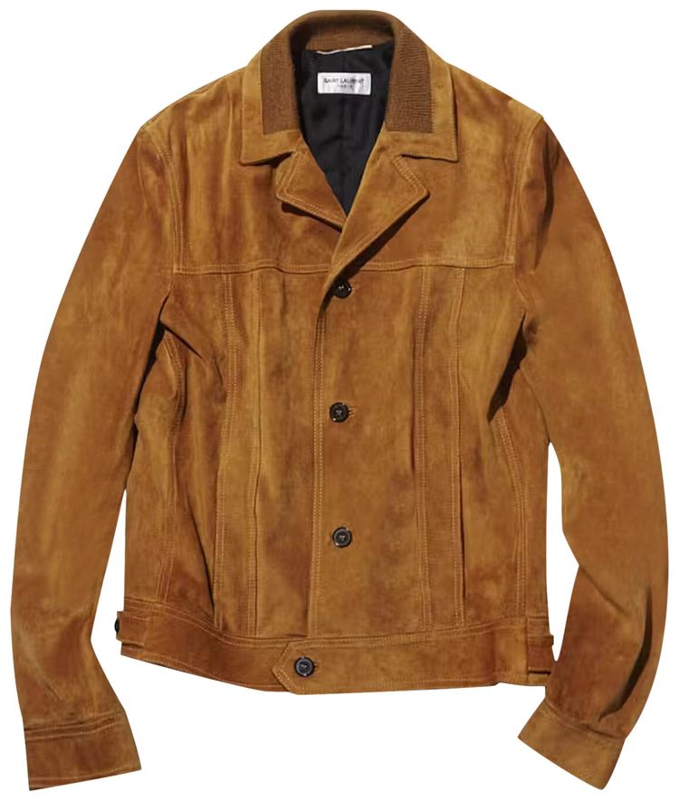 Buy Saint Laurent By Hedi Slimane Trapper Jacket 'Ochre Suede' - 361673 ...