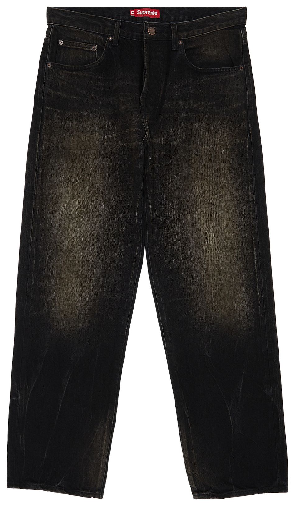 Buy Supreme Distressed Loose Fit Selvedge Jean 'Washed Black' - FW23P80 ...