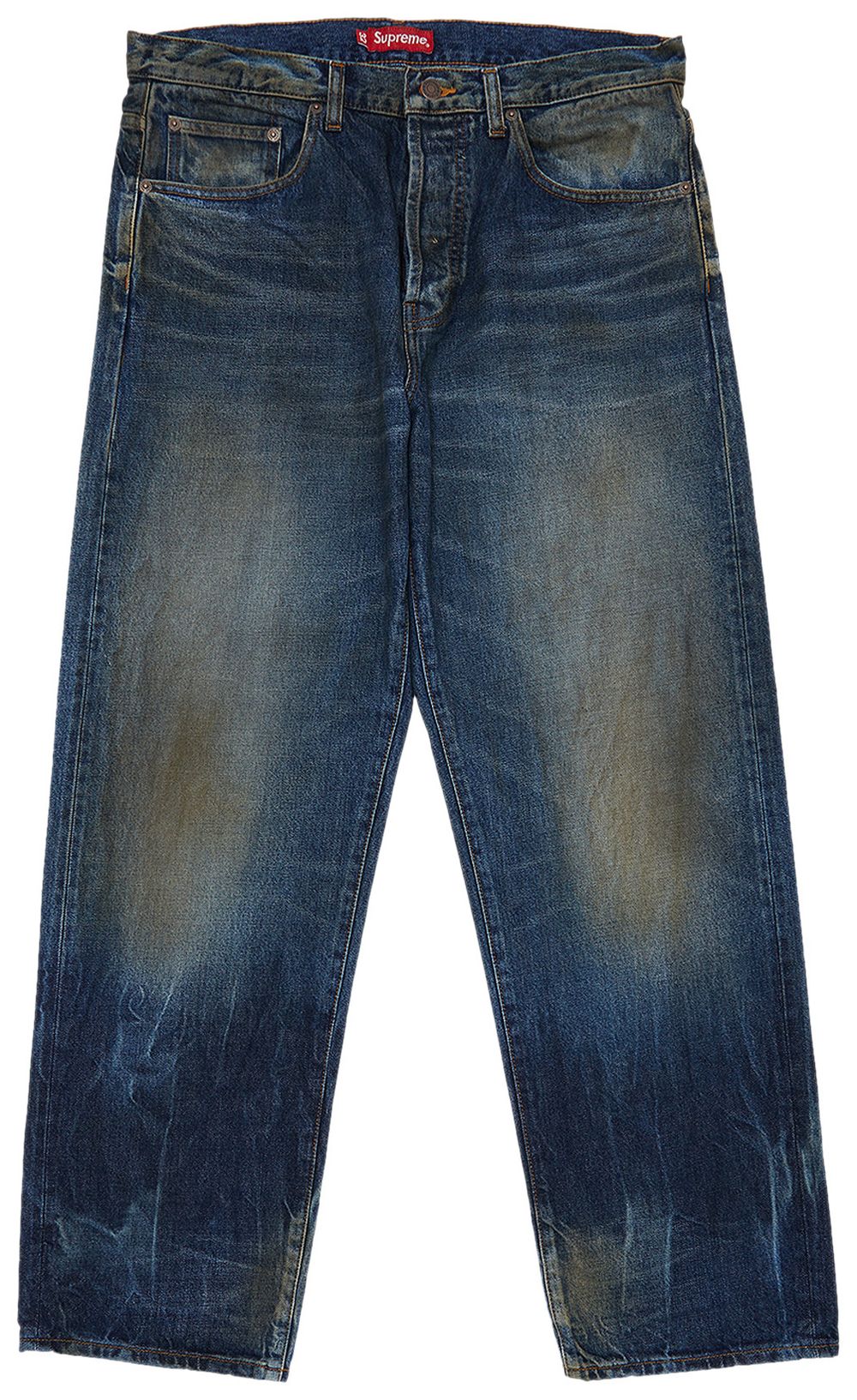 Buy Supreme Distressed Loose Fit Selvedge Jean 'Washed Blue' - FW23P80 ...