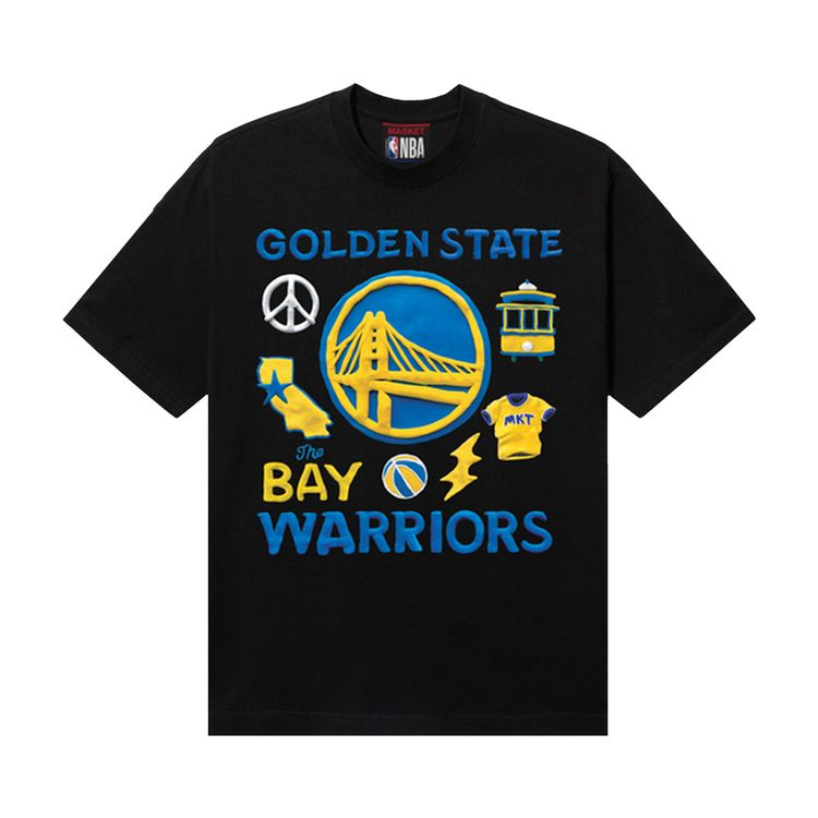 Buy Market x NBA Golden State T-Shirt 'Black' - 399001684 BLAC | GOAT