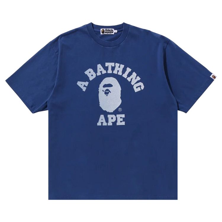 Buy BAPE College Overdye Tee 'Blue' - 1J70 109 001 BLUE | GOAT