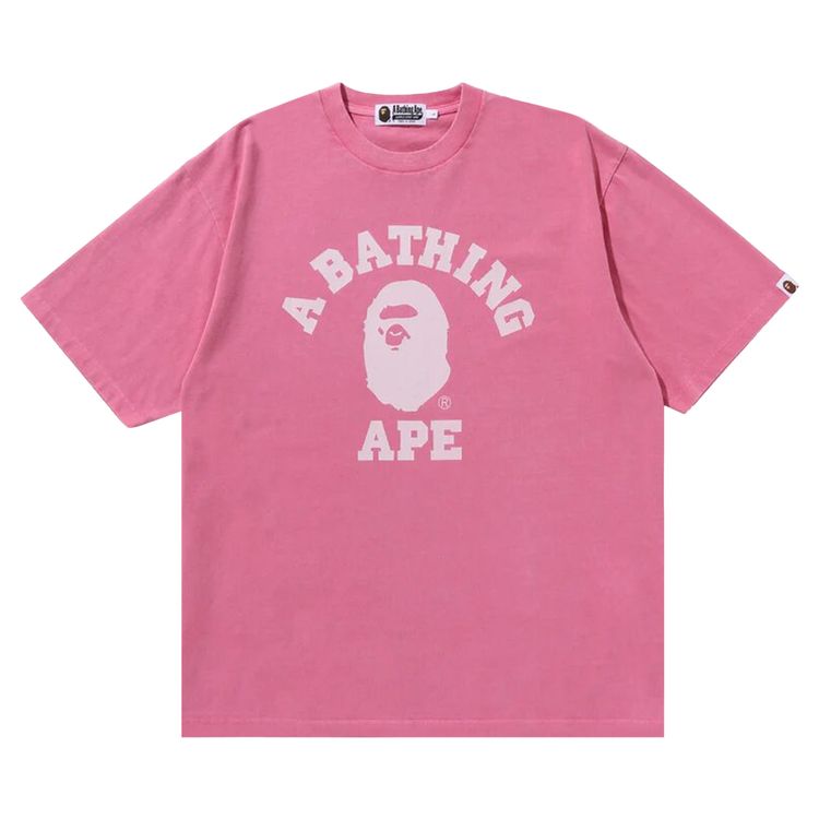 Buy BAPE College Overdye Tee 'Pink' - 1J70 109 001 PINK | GOAT