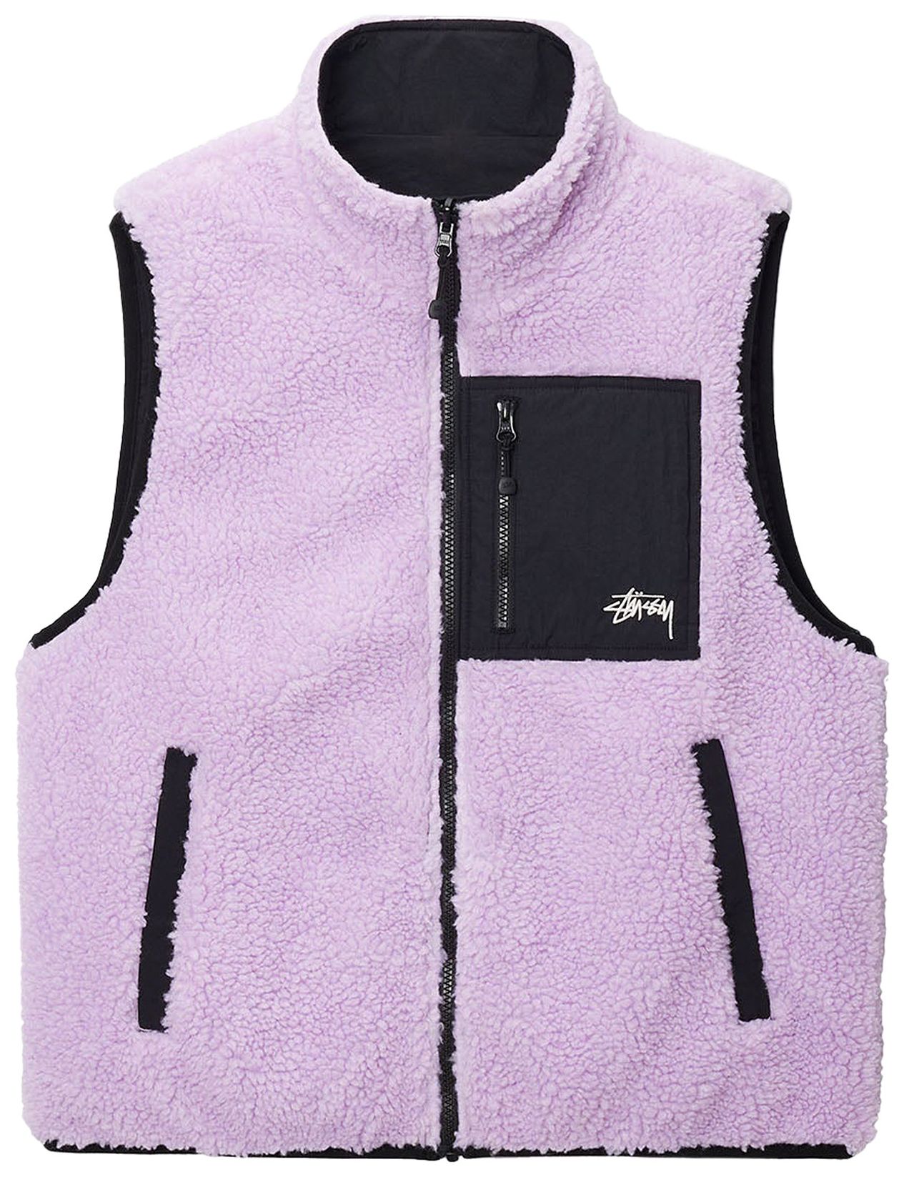 Buy Stussy Sherpa Reversible Vest 'Lavender' - 118528 LAVE | GOAT