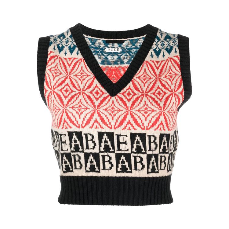 Buy Bode Alphabet Vest 'Red/Multicolor' - WRF23KT024 | GOAT