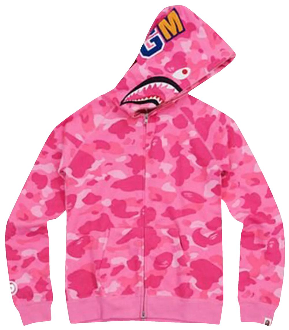 Buy BAPE ABC Camo Shark Full Zip Hoodie 'Pink' - 1I80 115 011 PINK | GOAT