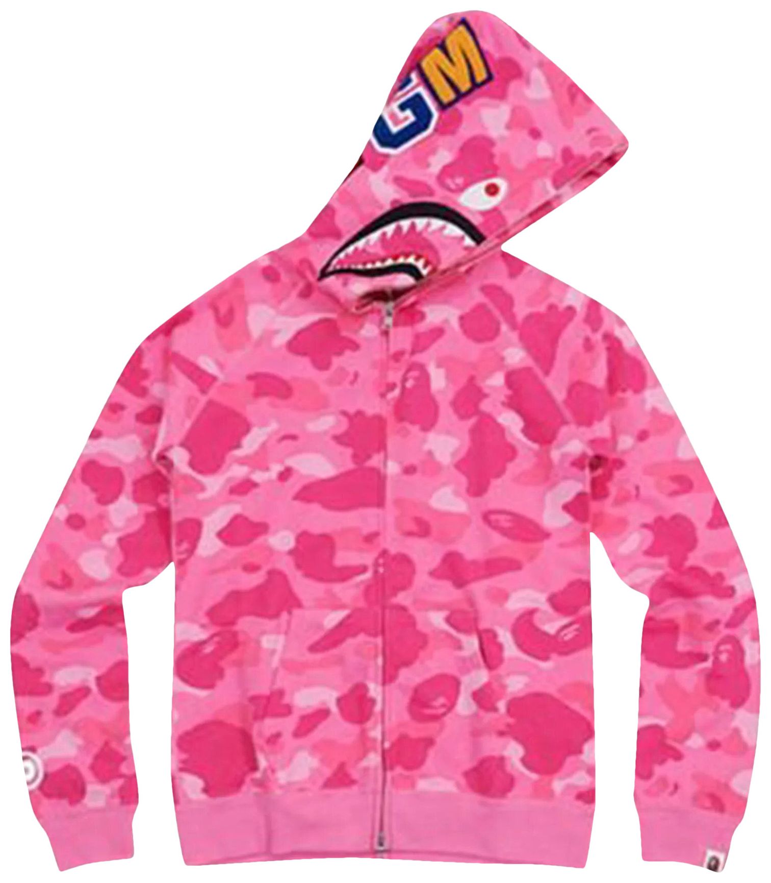 Buy BAPE ABC Camo Shark Full Zip Hoodie 'Pink' - 1I80 115 011 PINK | GOAT