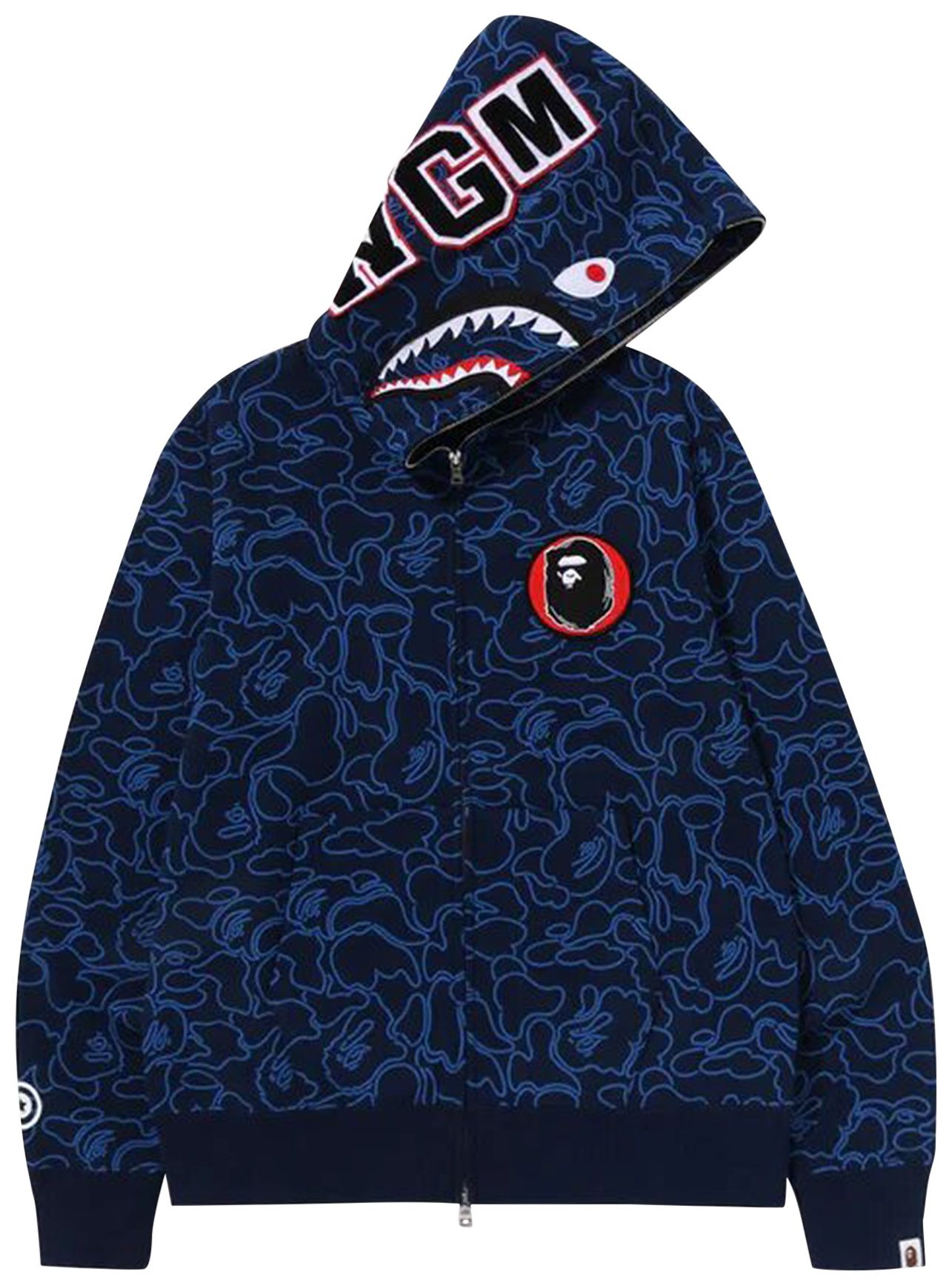 Buy BAPE 30th Anniversary Line Camo Shark Full Zip Hoodie 'Navy' - 1J70 ...