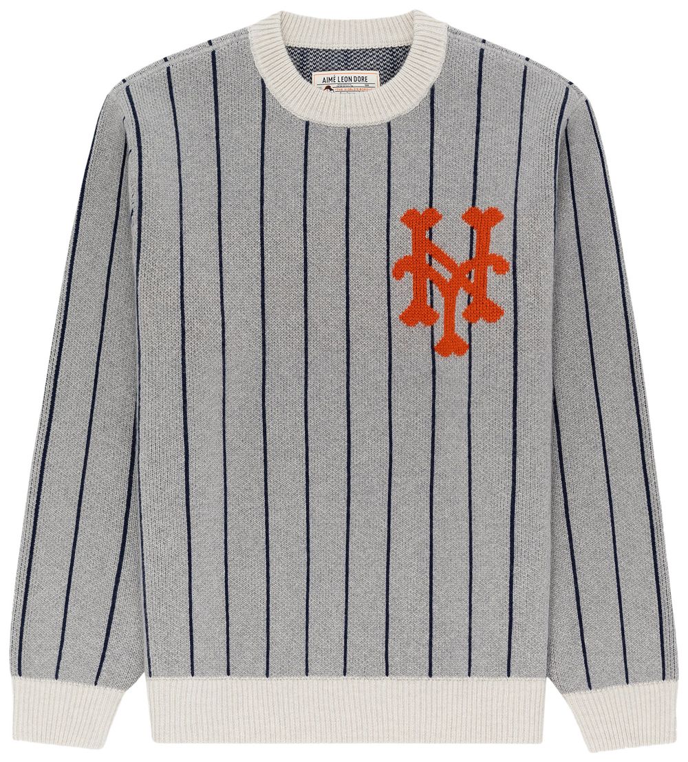 Buy Aimé Leon Dore x New York Mets Pinstripe Sweater 'Silver Mix ...
