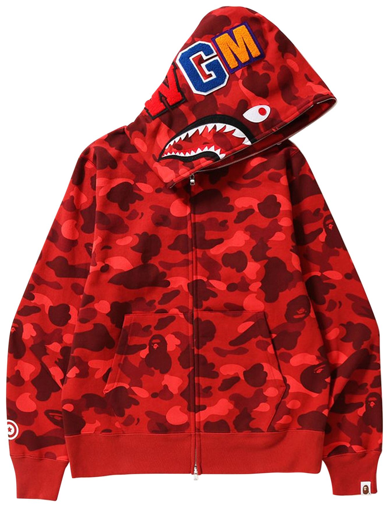 Buy BAPE Color Camo Shark Full Zip Hoodie 'Red' - 1I20 115 005 RED | GOAT