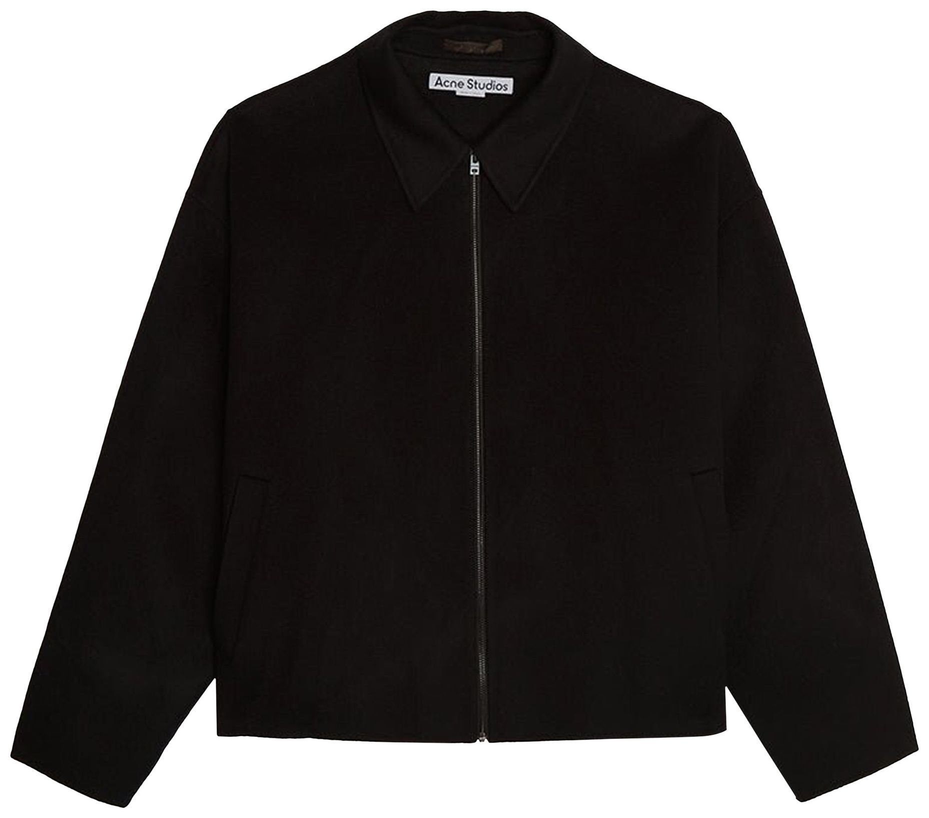 Buy Acne Studios Wool Zipper Jacket 'Black' - B90629 GOAT BLAC | GOAT