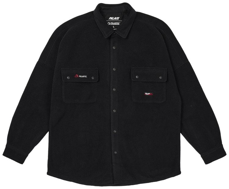 Buy Palace Polartec Drop Shoulder Shirt 'Black' - P25SHT050 | GOAT