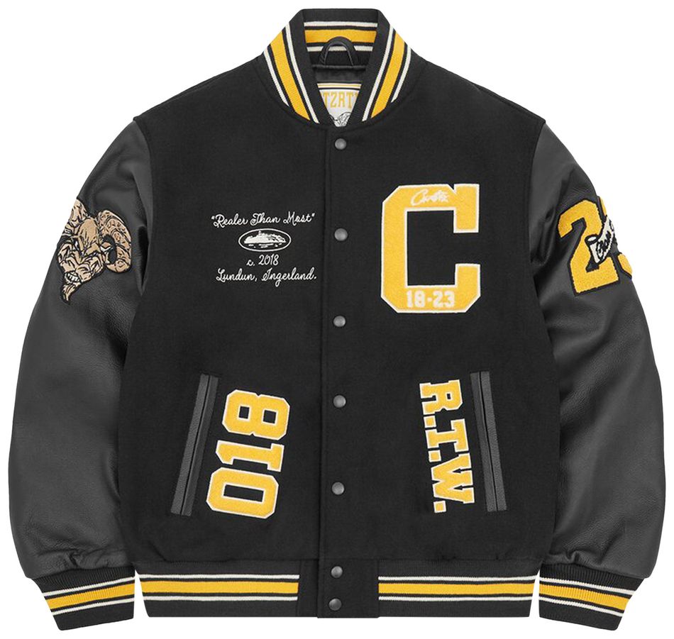Buy Corteiz CRTZ Goat Varsity Jacket 'Black' - 7892 1FW230320CGVJ BLAC ...