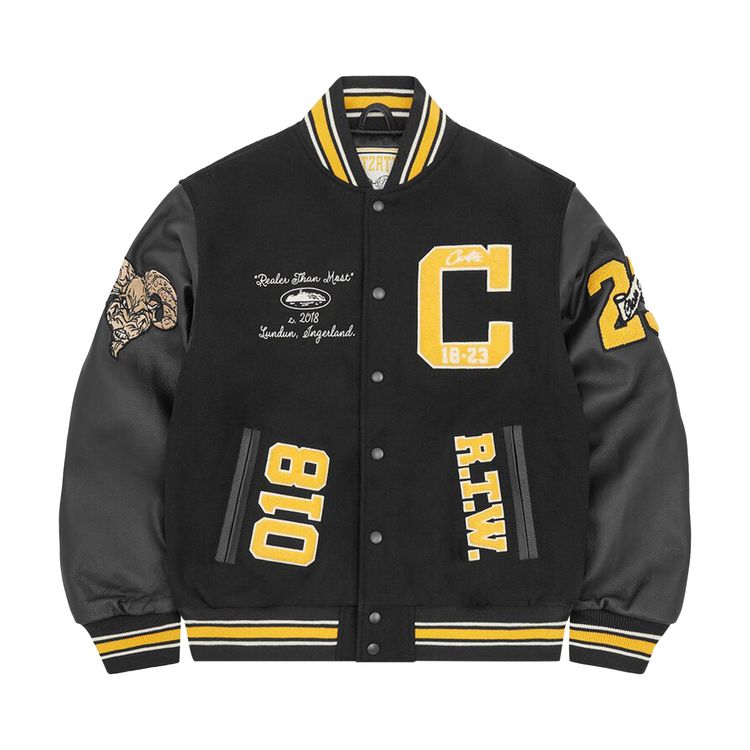 Buy Corteiz CRTZ Goat Varsity Jacket 'Black' - 7892 1FW230320CGVJ BLAC ...