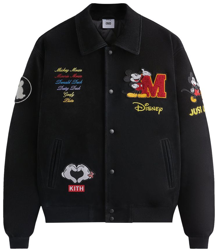 Buy Kith For Mickey & Friends Suede Varsity Jacket 'Black' - KHM010504 ...