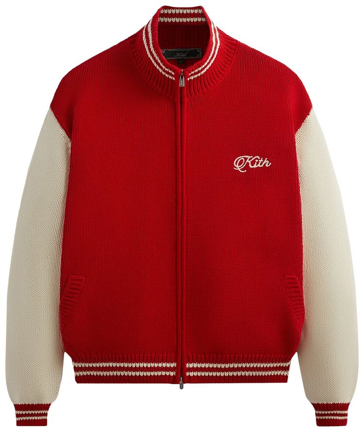 Buy Kith Wyona Full Zip Varsity Sweater 'Fame' - KHM031416 678 | GOAT
