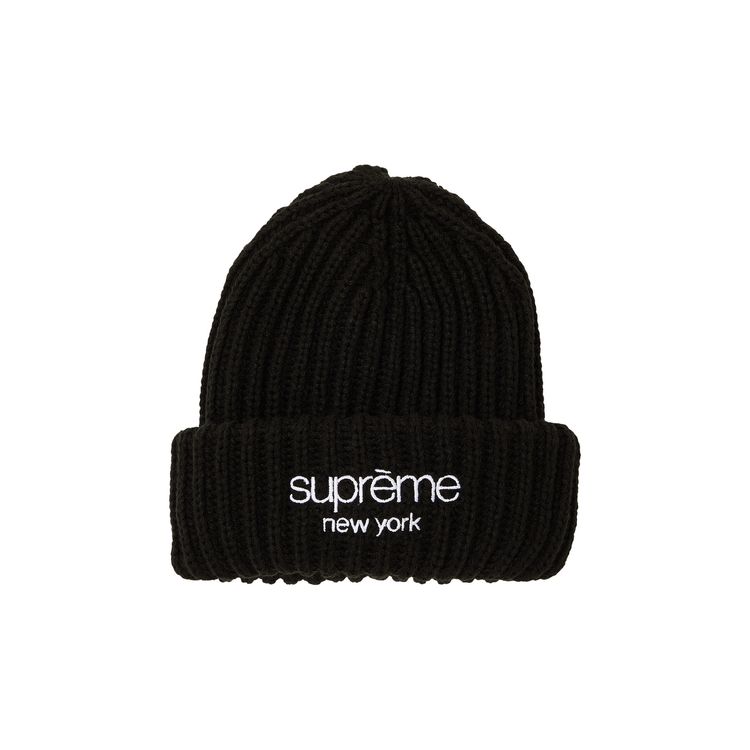 Buy Supreme Classic Logo Chunky Ribbed Beanie 'Black' - FW23BN90 BLACK ...