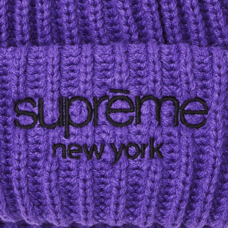Buy Supreme Classic Logo Chunky Ribbed Beanie 'Purple' - FW23BN90 ...