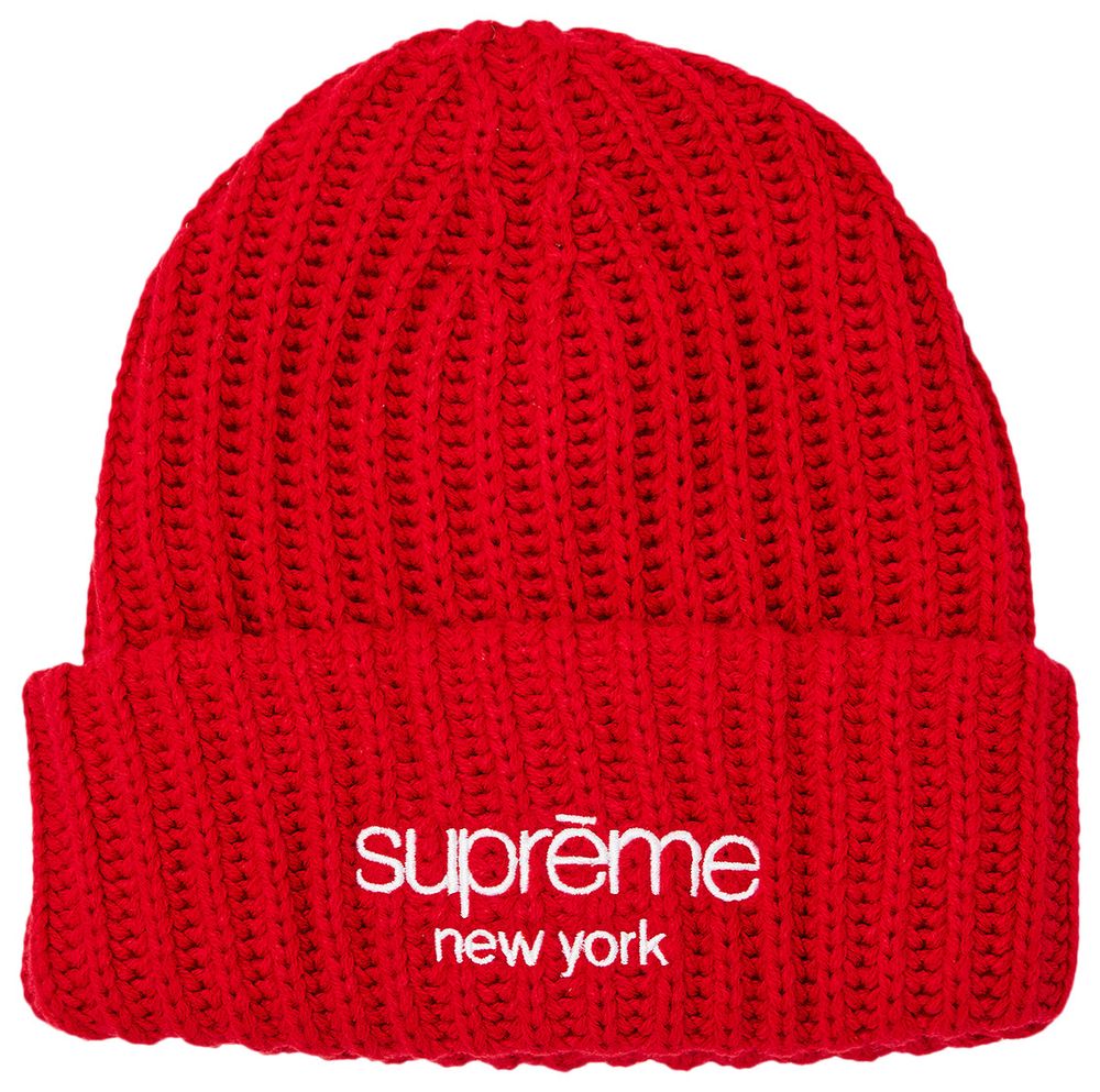 Buy Supreme Classic Logo Chunky Ribbed Beanie 'Red' - FW23BN90 RED | GOAT