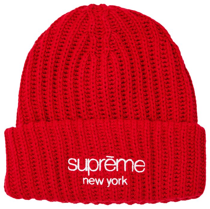 Buy Supreme Classic Logo Chunky Ribbed Beanie 'Red' - FW23BN90 RED | GOAT