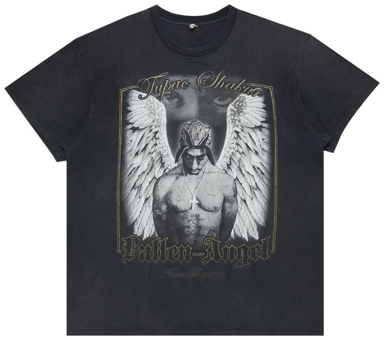 Buy Vintage Tupac Shakur Angel T-Shirt 'Faded Black' - 2903 ...
