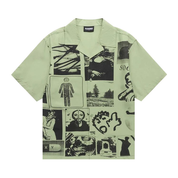 Buy Pleasures Choices Camp Collar Button Down 'Green' - P23SP015 GREE ...