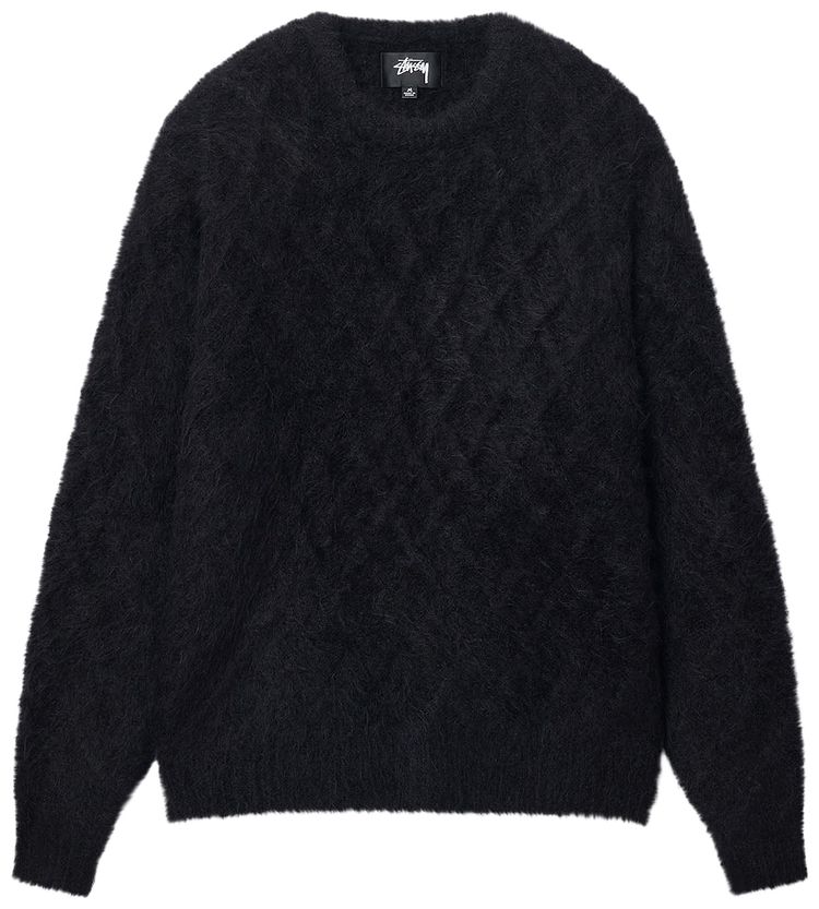 Buy Stussy Fuzzy Lattice Crew Sweater Black 117198 Blac Goat