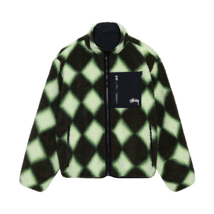 Buy Stussy Sherpa Reversible Jacket 'Green' - 118546 GREE | GOAT