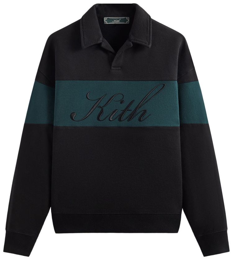 Buy Kith Color-Blocked Nelson Collared Pullover 'Black' - KHM031653 001 ...