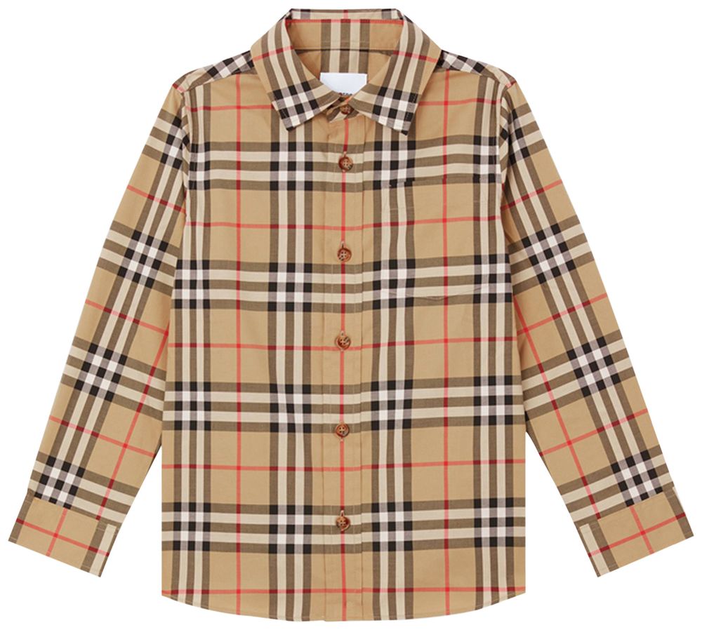 Buy Burberry Kids Check Long-Sleeve Shirt 'Archive Beige' - 8059637 | GOAT
