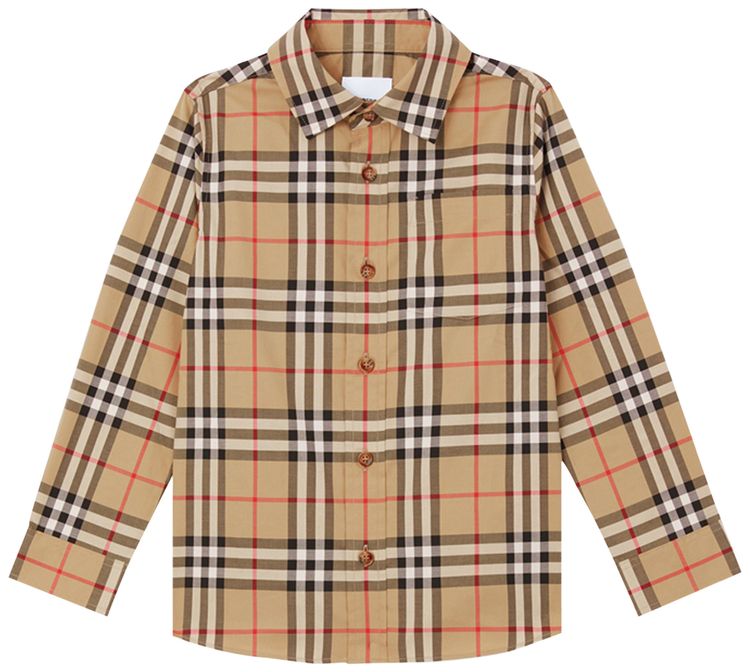 Buy Burberry Kids Check Long-Sleeve Shirt 'Archive Beige' - 8059637 | GOAT