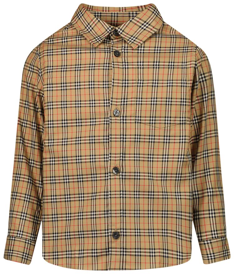 Buy Burberry Kids Check Long-Sleeve Shirt 'Archive Beige' - 8042974 | GOAT