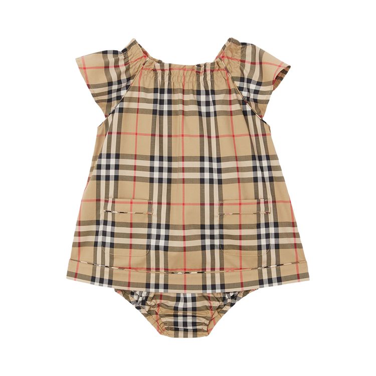 Buy Burberry Kids Vintage Check Dress With Bloomers 'Archive Beige' - 8062041 | GOAT