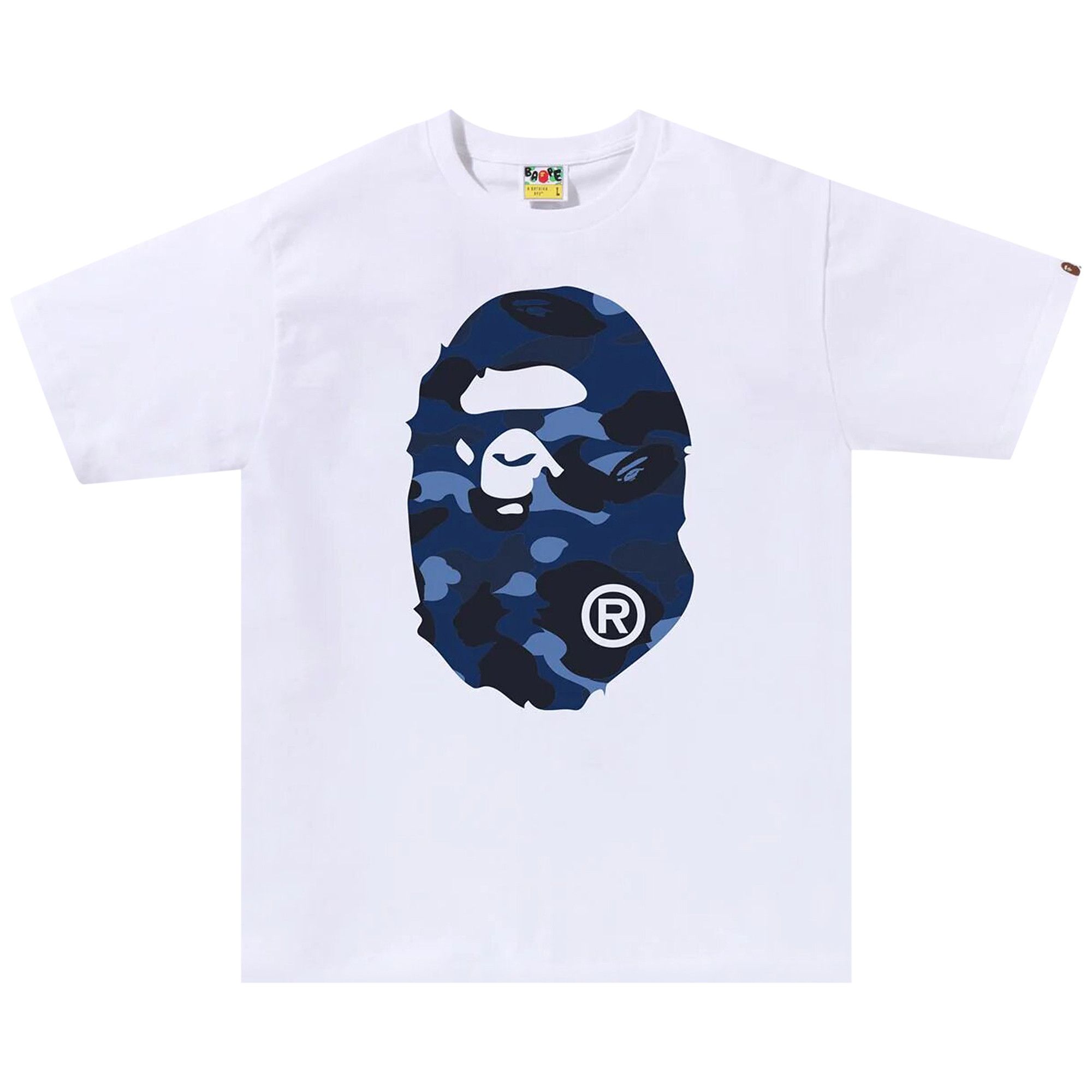 Buy BAPE Color Camo Big Ape Head T-Shirt 'White/Navy' - 1J80 110 020 ...