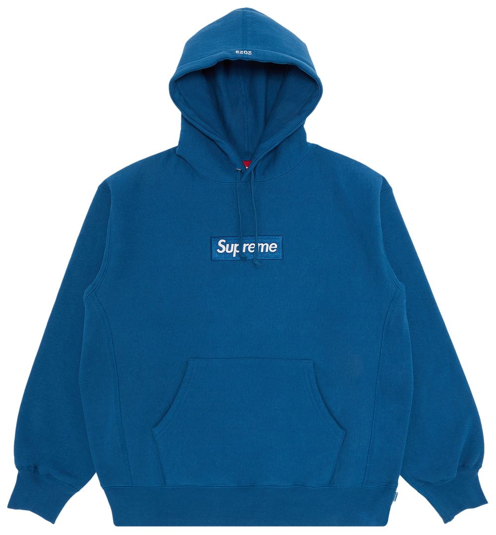 Buy Supreme Box Logo Hooded Sweatshirt 'Blue' - FW23SW56 BLUE | GOAT