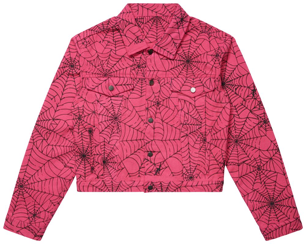 Buy Sp5der All Over Print Trucker Jacket 'Pink' - SP5 PINKTJCK | GOAT