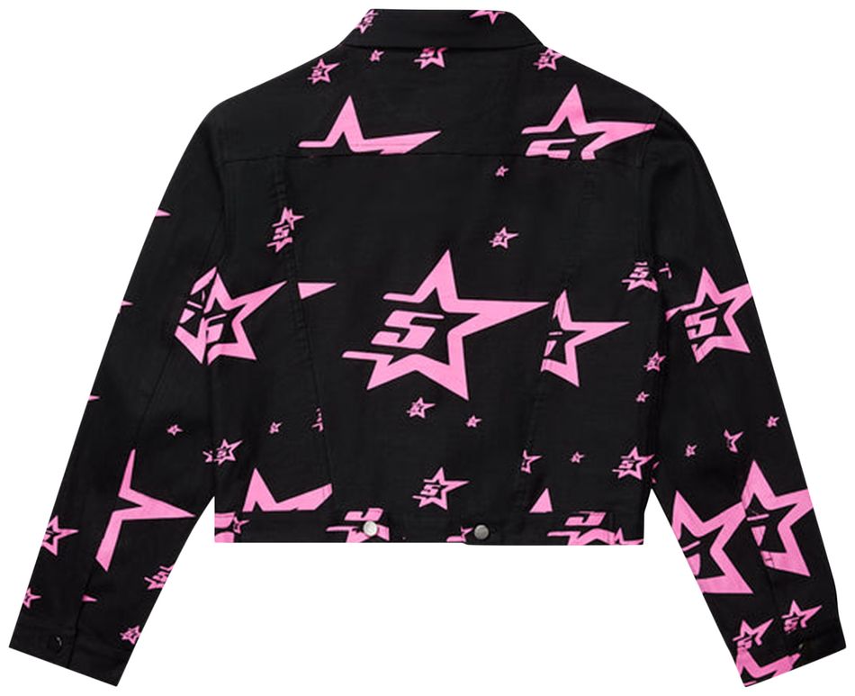 Buy Sp5der 5 Star Trucker Jacket 'Black/Pink' - SP5 5STR JACKET | GOAT