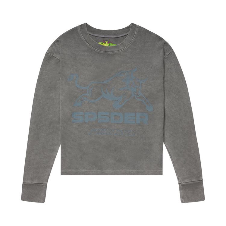 Buy Sp5der Bull Thermal Long-Sleeve 'Grey' - SP5 BULLT GRY | GOAT