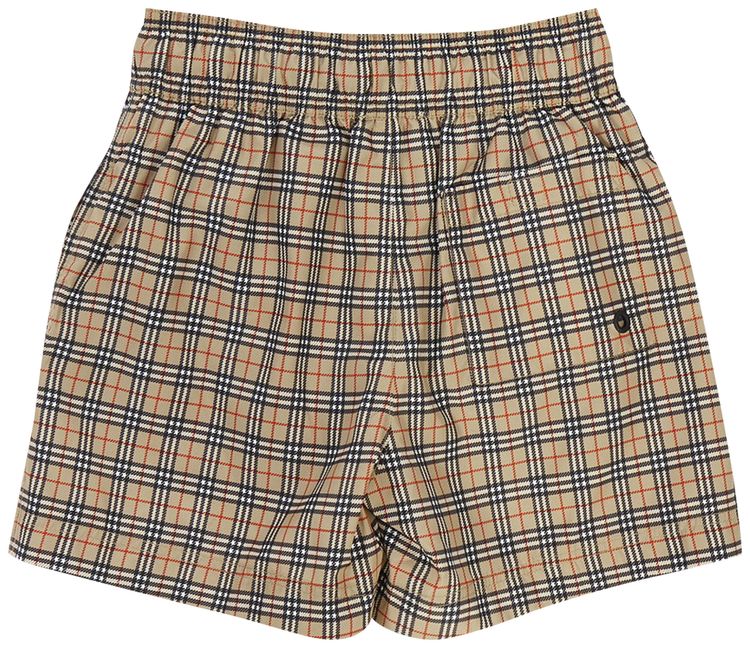 Buy Burberry Kids Check Swimming Shorts 'Archive Beige' - 8047832 | GOAT
