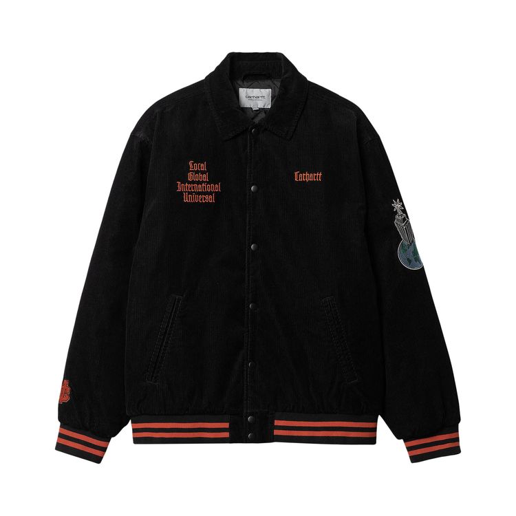 Buy Carhartt WIP Letterman Jacket 'Black/Brick' - I030819 BLAC | GOAT