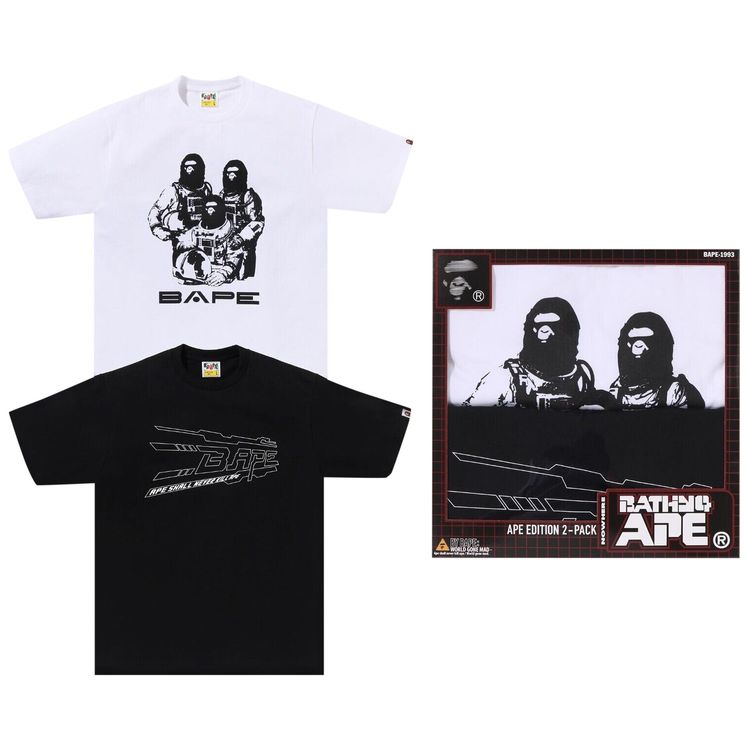 Buy BAPE Tee Package Box #1 'Black/White' - 1J30 182 009 BLACK WHITE | GOAT
