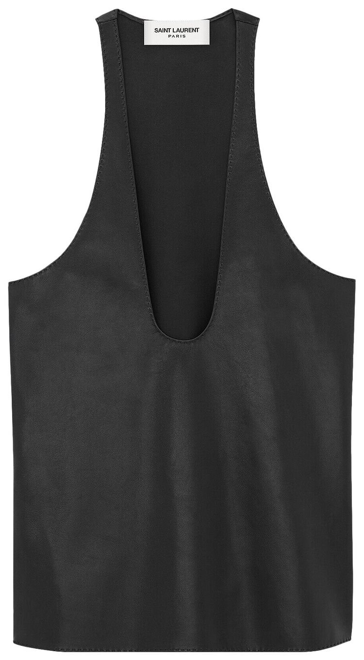 Buy Saint Laurent Deep U Neck Sleeveless Tank Top 'Black' - 764913 ...