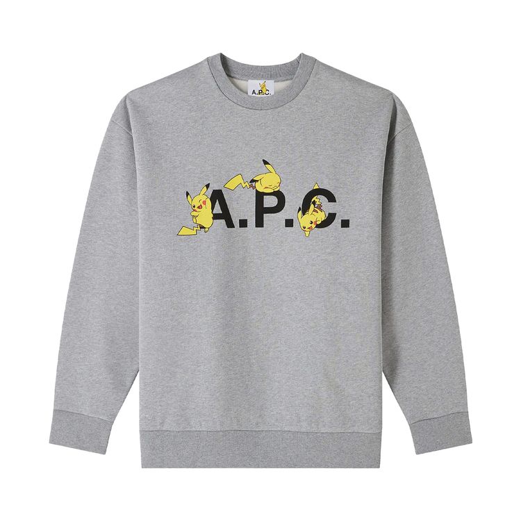 Buy A.P.C. x Pokémon Pikachu Crew Sweater 'Heather Pale Grey' - COGVF ...