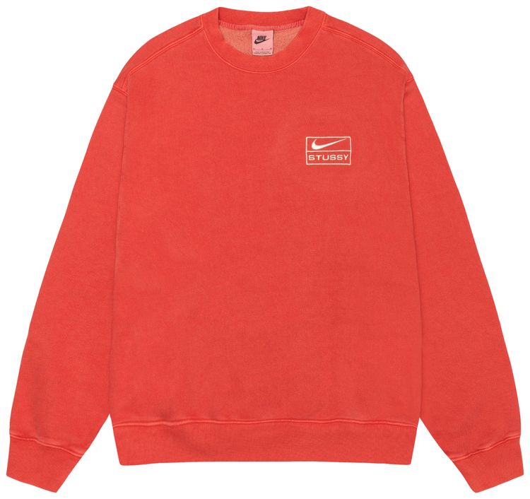 Buy Stussy x Nike Pigment Dyed Fleece Crew 'Habanero Red' - FQ3015642 ...