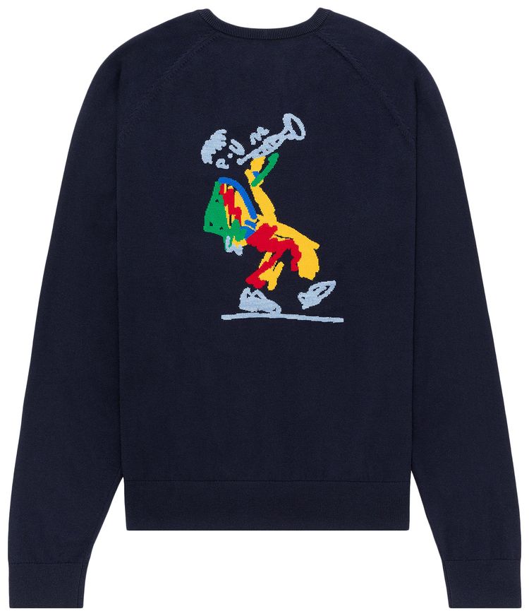 Buy Aimé Leon Dore x Drake's Intarsia Knit Sweater 'Navy Blazer ...
