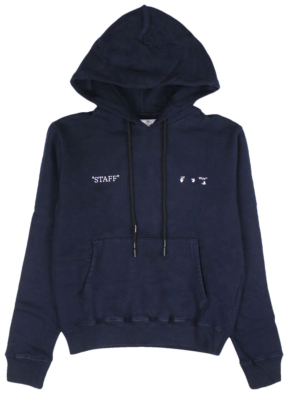 Buy Off-White Staff Slim Hoodie 'Blue' - OMBB034T21FLE0014501 | GOAT