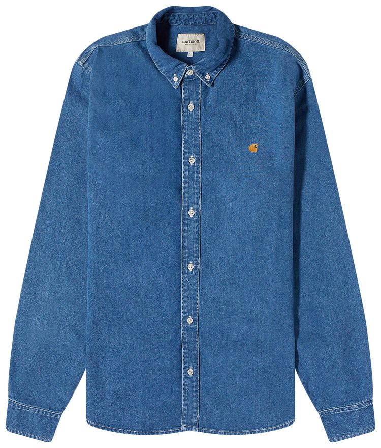 Buy Carhartt WIP Long-Sleeve Weldon Shirt 'Blue' - I031928 BLUE | GOAT