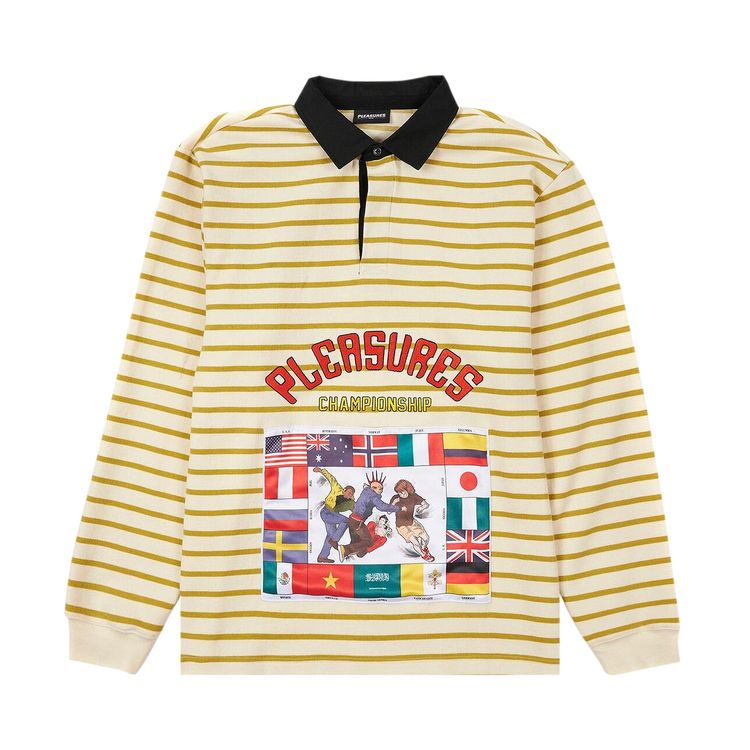 Buy Pleasures Championship Rugby Long-Sleeve 'Tan' - P22F005 TAN | GOAT