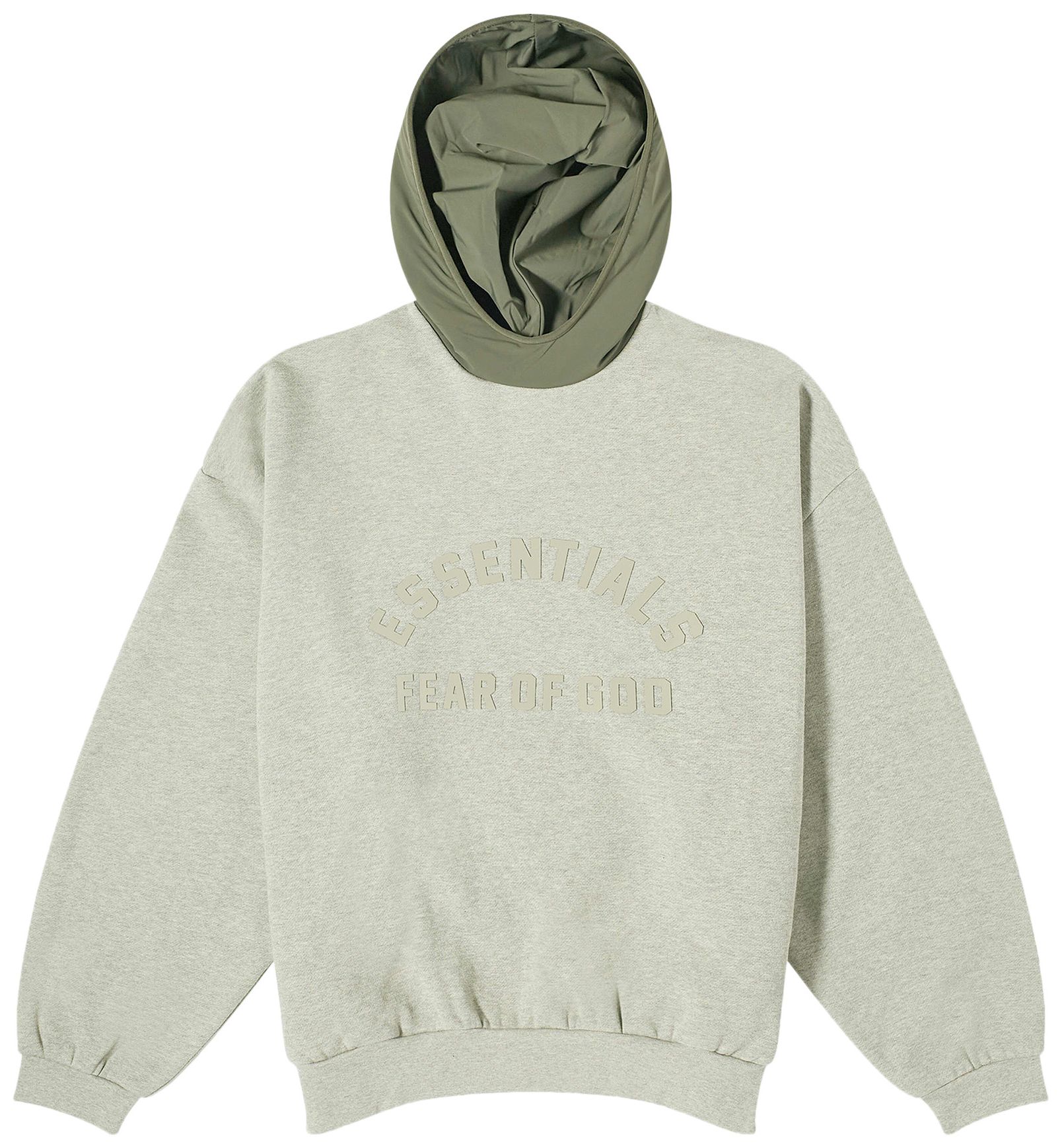 Buy Fear of God Essentials Nylon Fleece Hoodie 'Dark Heather Oatmeal ...