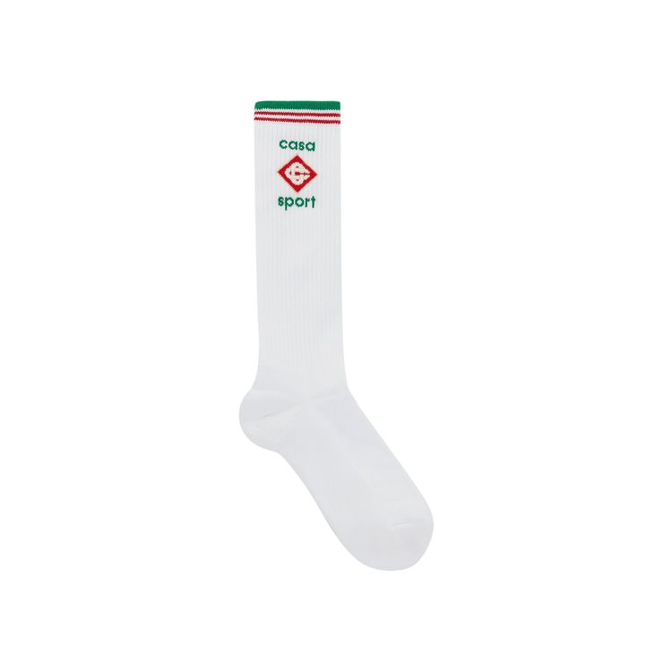 Buy Casablanca Casa Sport Ribbed Socks 'White' - APS24 ACC 077 01 WHIT ...