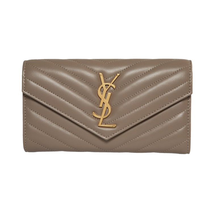 Buy Saint Laurent Cassandre Quilted Leather Wallet 'Dusty Grey ...